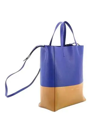 Celine Vertical Bi-cabas Tote Grained Calfskin Small Shoulder Bag - Blue