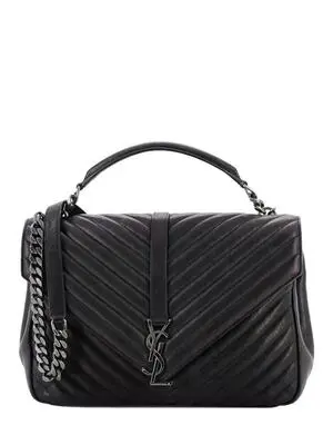 Saint Laurent Classic Monogram College Large Shoulder Bag - Black