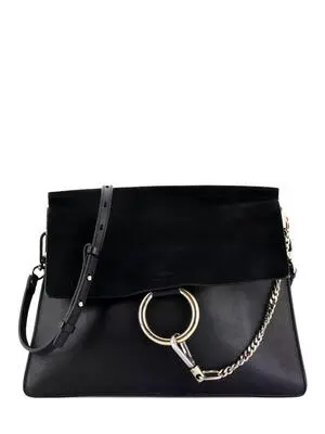 Chloé Faye Leather Medium Shoulder Bag - Black