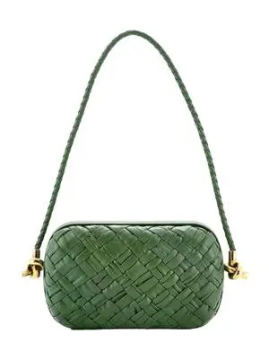 BOTTEGA VENETA Knot Minaudiere On Strap Intrecciato Leather Clutch Bag