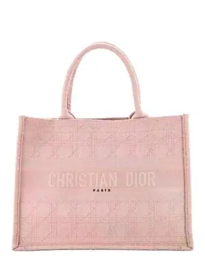 Dior Cannage Embroidered Canvas Medium Tote Bag Pink
