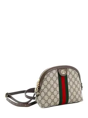 Gucci Ophidia Dome Gg Coated Canvas Shoulder Bag - Brown