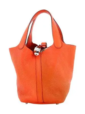 Hermès Picotin Lock Clemence Pm Bucket Bag - Orange