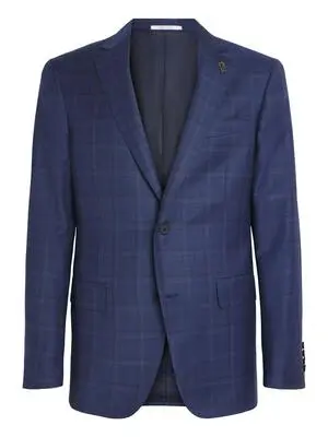 Pal Zileri Wool Check Blazer - Navy