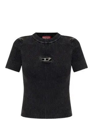 DIESEL Logo Cotton T-shirt - Black