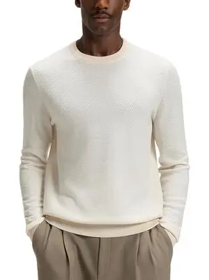 BOSS Habito Crewneck Sweater - Open White