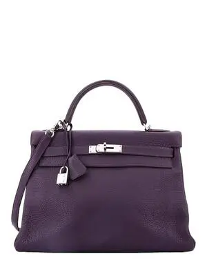HERMES Kelly 32 Handbag - Cassis