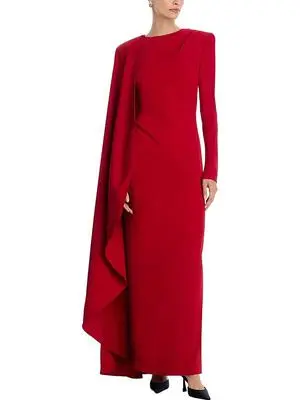 Rachel Gilbert Dion Cape Gown - Wine