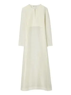 Tory Burch Linen And Silk Long Kaftan - Ivory