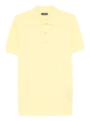 TOM FORD Cotton Blend Polo Shirt - Yellow