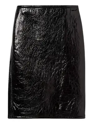 Gucci Leather Midi Skirt - Black