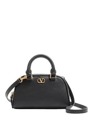Valentino Garavani V Logo Signature Leather Mini Bag - Black