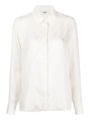 Fendi Ff Silk Shirt - Cream