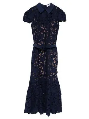 SELF-PORTRAIT Lace Midi Dress - Blue