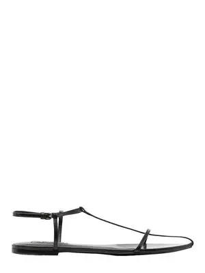 JIL SANDER Leather T-bar Sandals - Black