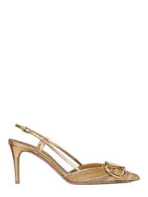 Valentino Garavani Vlogo Signature Slingback Pumps - Golden