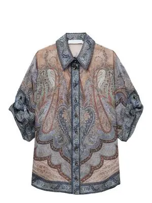 Zimmermann Wanderlust Silk Shirt - Blue