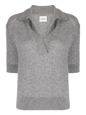 Khaite Cashmere Polo Shirt - Grey