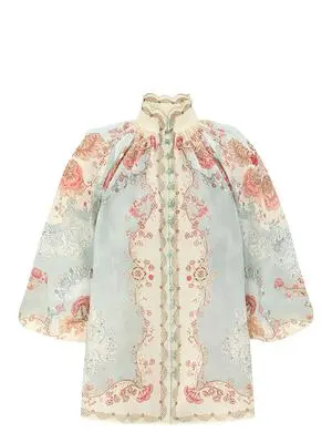 Zimmermann Daylight Printed Blouse Clear Blue