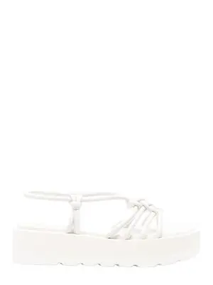 GIANVITO ROSSI Hebe Leather Platform Sandals - White