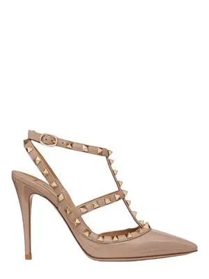 Valentino Garavani Rockstud Patent Leather Pumps Powder
