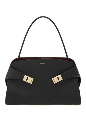 FERRAGAMO Hug Small Leather Tote - Black