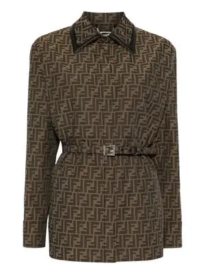 Fendi Canvas Single-breasted Jacket - Brown