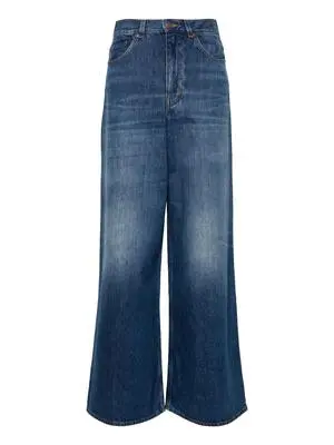 Chloé Cotton Wide Leg Denim Jeans - Blue