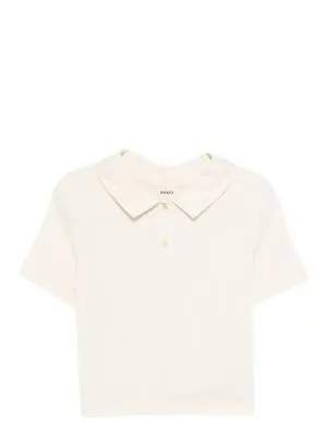 Khaite Jasna Silk Polo Shirt - Beige