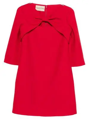 Valentino Garavani Wool And Silk Mini Dress - Red
