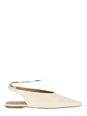 JIL SANDER Leather Slingback Ballerinas - White