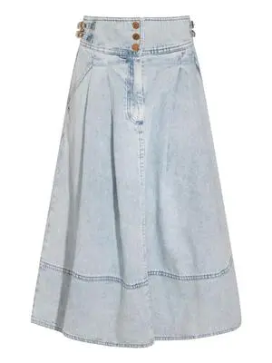 Zimmermann Denim Maxi Skirt - Clear Blue