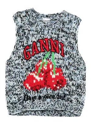 GANNI Sleeveless Wool Vest - Clear Blue