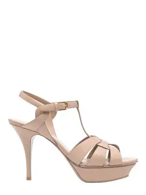 Saint Laurent Tribute Platform Sandal - Beige
