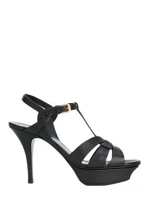 Saint Laurent Tribute Leather Sandals - Black
