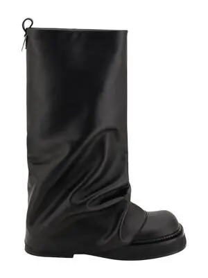 Attico Robin Leather Boots - Black