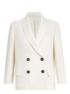 Brunello Cucinelli Double Breasted Jacket - Cream