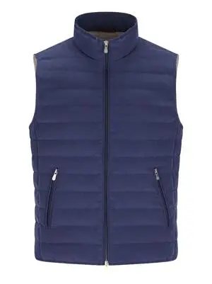 Brunello Cucinelli Quilted Down Vest - Blue