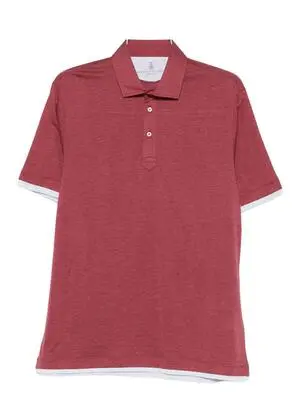 Brunello Cucinelli Silk And Cotton Polo Shirt - Red