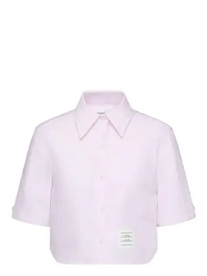 Thom Browne Cotton Cropped Shirt - Pink