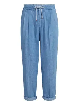 Brunello Cucinelli Cotton Trousers - Clear Blue