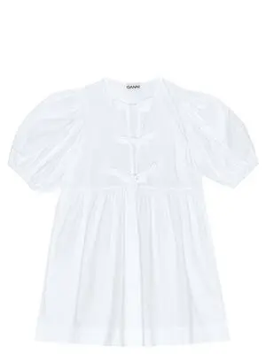 GANNI Organic Cotton Mini Dress - White