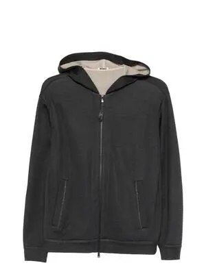 Brunello Cucinelli Cotton And Silk Blend Hoodie - Black