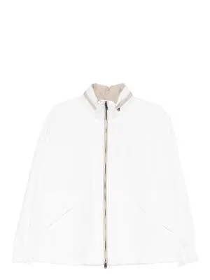 Brunello Cucinelli Zipped Blouson Jacket - White