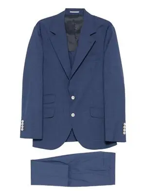 Brunello Cucinelli Wool Single Breasted Suit - Blue