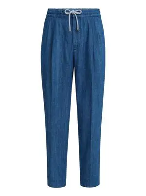 Brunello Cucinelli Cotton Trousers - Clear Blue