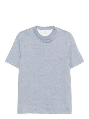 Brunello Cucinelli Linen Blend T Shirt - Clear Blue