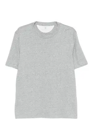 Brunello Cucinelli Linen Blend T Shirt - Grey