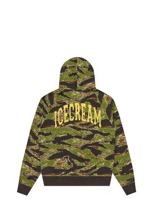 ICECREAM Cotton Full Zip Hoodie Brown