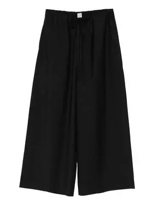 TOTEME Wool Drawstring Pants - Black